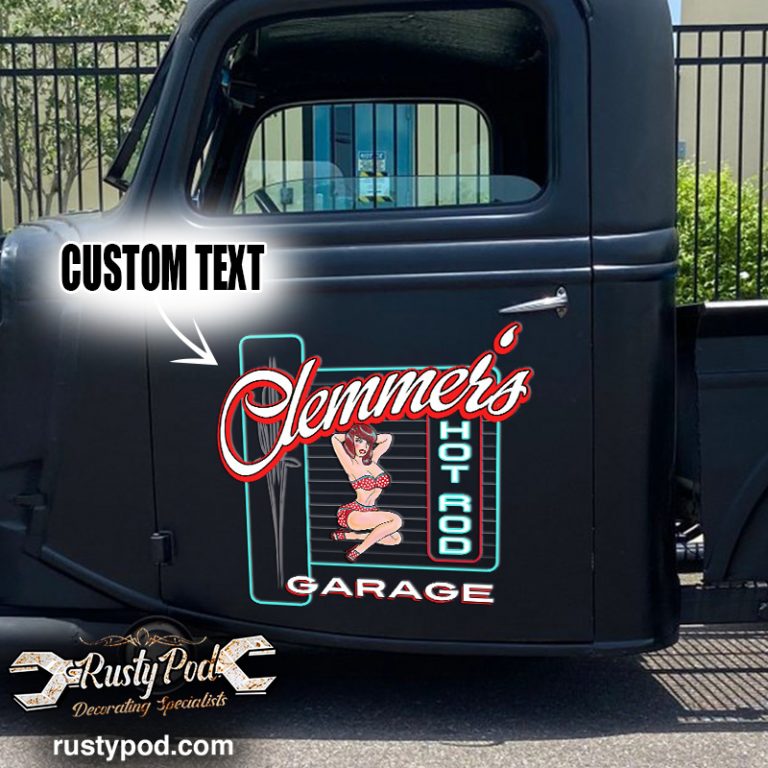 personalized pinstriping pinup girl vinyl sticker 10340 - Rustypod Store