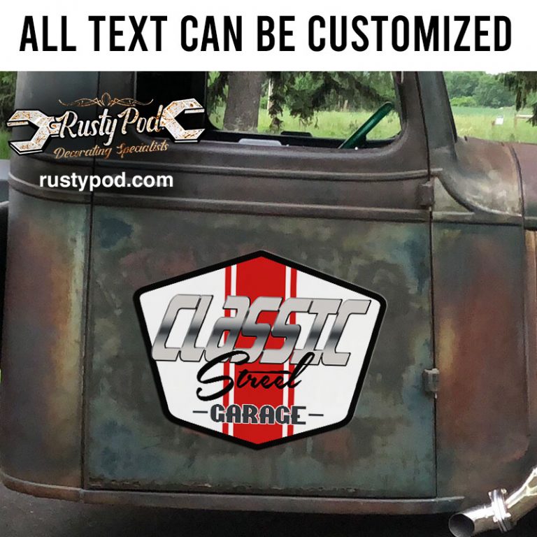 Personalized garage lettering vinyl sticker 10377 - Rustypod Store
