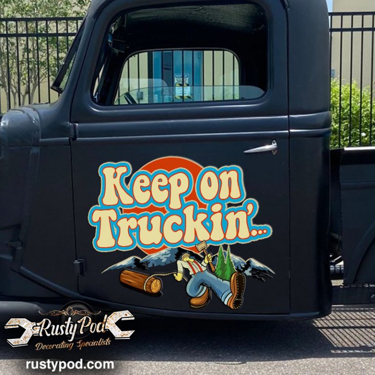 keep on trucking vinyl sticker 10385 - Rustypod Store