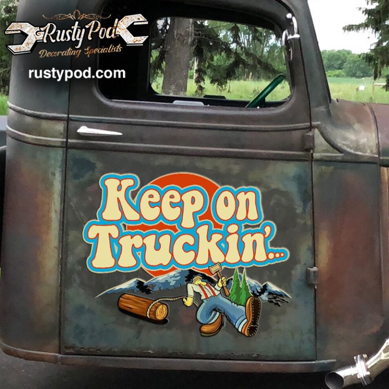 keep on trucking vinyl sticker 10385 - Rustypod Store