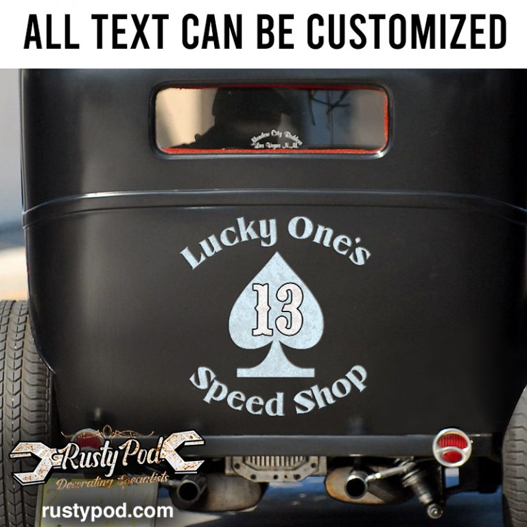 personalized ace 13 lettering vinyl sticker 10397 - Rustypod Store
