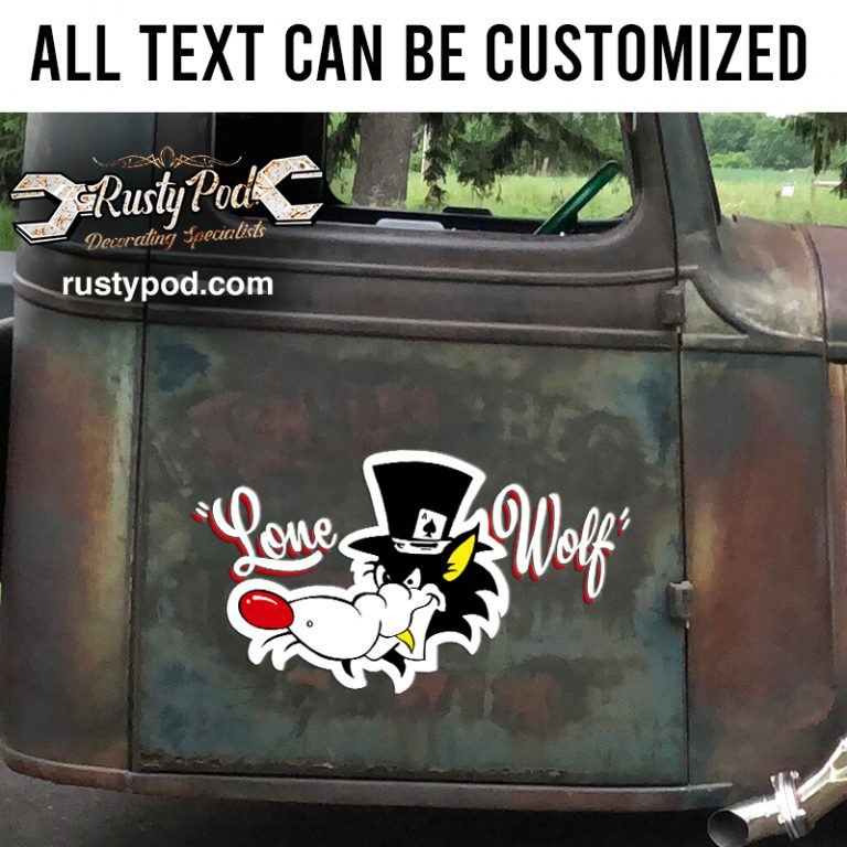 lone woft hot rod vinyl sticker 10401 - Rustypod Store