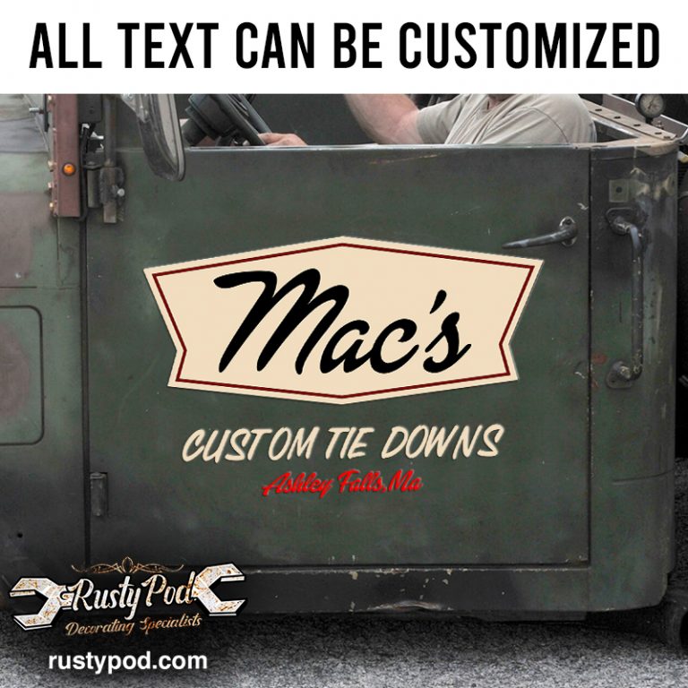 personalized garage lettering vinyl sticker 10412 - Rustypod Store