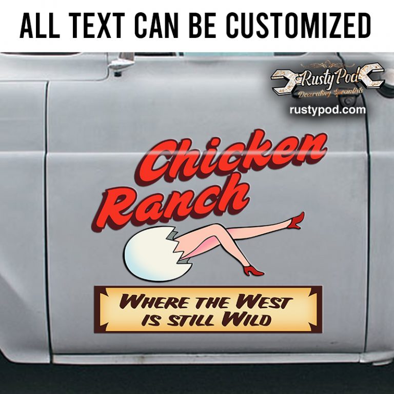 personalized chicken ranch lettering hand paint vinyl sticker 10441 ...