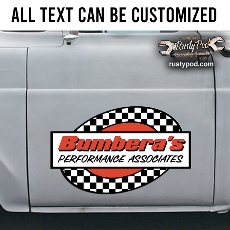 personalized oval emblem lettering vinyl sticker 10442 - Rustypod Store