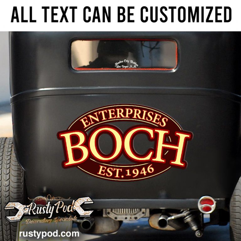 personalized garage hot rod lettering vinyl sticker 10446 - Rustypod Store