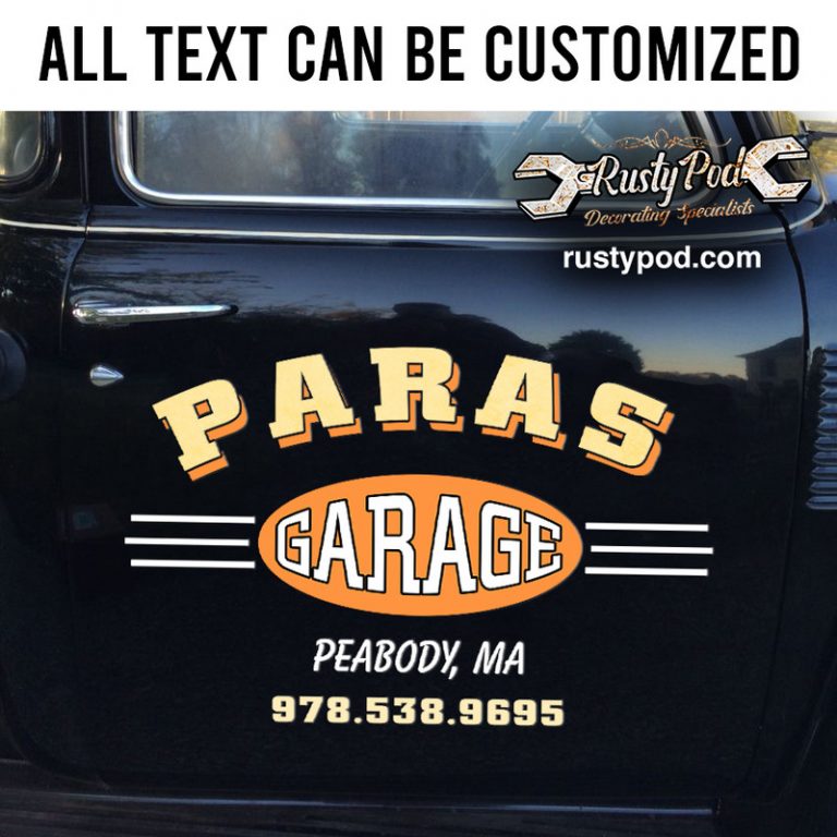 personalized garage lettering door art vinyl sticker 10458 - Rustypod Store
