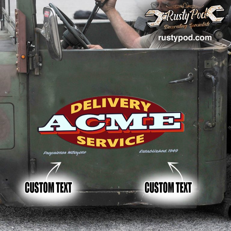 personalized acme delivery service vinyl sticker 10463 - Rustypod Store