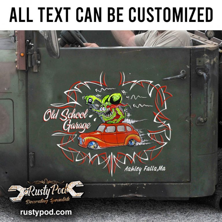 personalized rat fink pinstriping lettering vinyl sticker 10492 ...