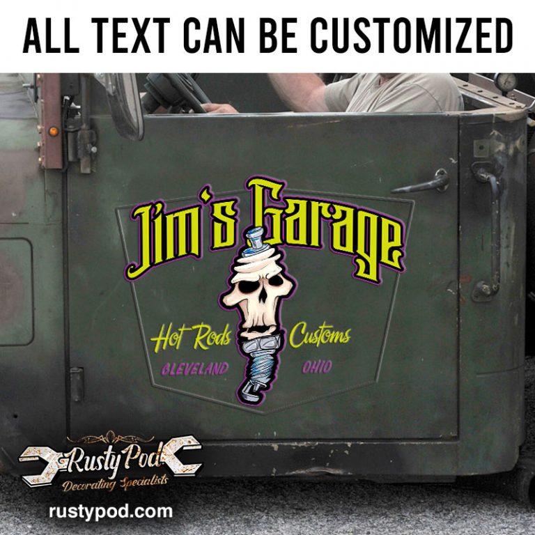 personalized spark plug lettering vinyl sticker 10496 - Rustypod Store