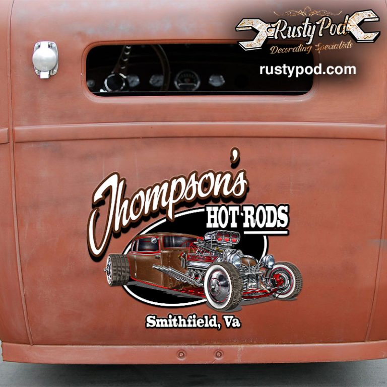 personalized hot rods lettering vinyl sticker 10504 - Rustypod Store