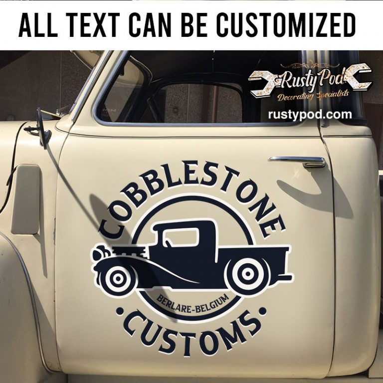 personalized hot rods and customs lettering vinyl sticker 10510 ...