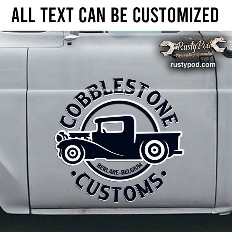 personalized hot rods and customs lettering vinyl sticker 10510 ...