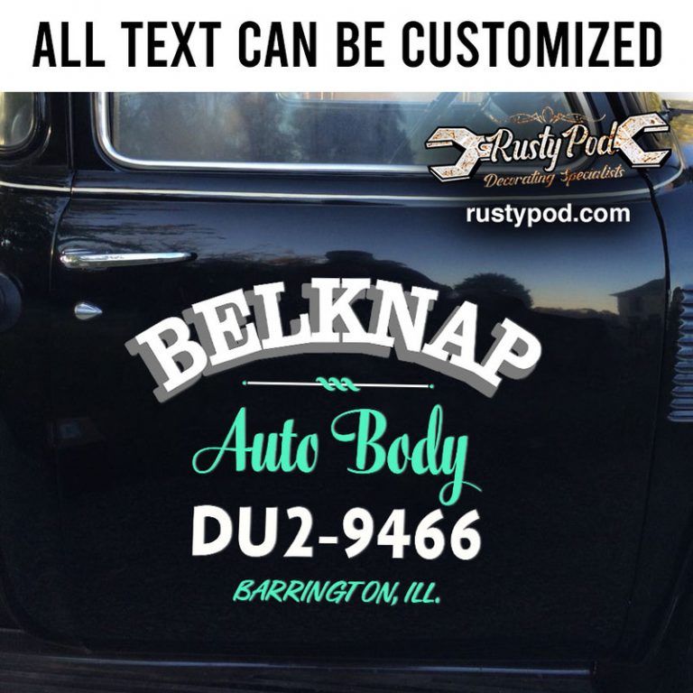 personalized garage lettering vinyl sticker 10533 - Rustypod Store