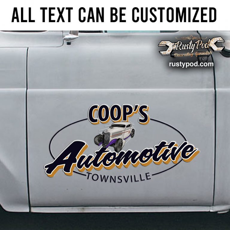 personalized oval shape automotive lettering vinyl sticker 10584 ...