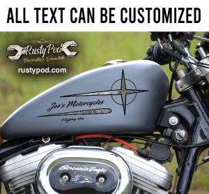 personalized chop shop lettering hand paint motorcycle fuel tank decal ...