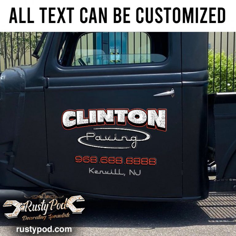 personalized paving lettering vinyl sticker 10640 - Rustypod Store