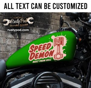 personalized build from hell piston motorcycle fuel tank decal 10696 ...