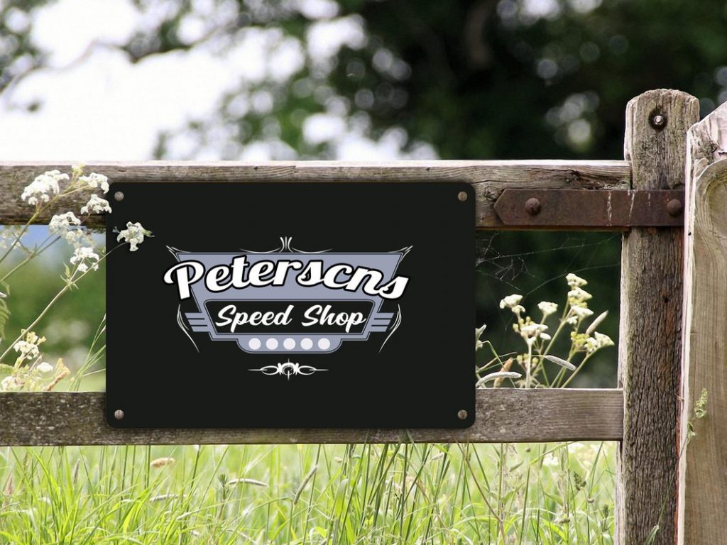 personalized pinstriping speed shop lettering print metal sign 10704 ...