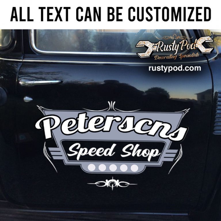 personalized pinstriping speed shop lettering vinyl sticker 10704 ...