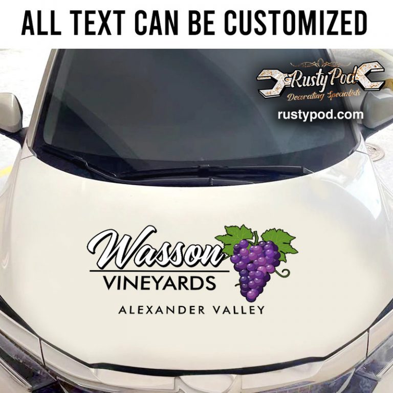 personalized vineyards lettering vinyl sticker 10705 - Rustypod Store