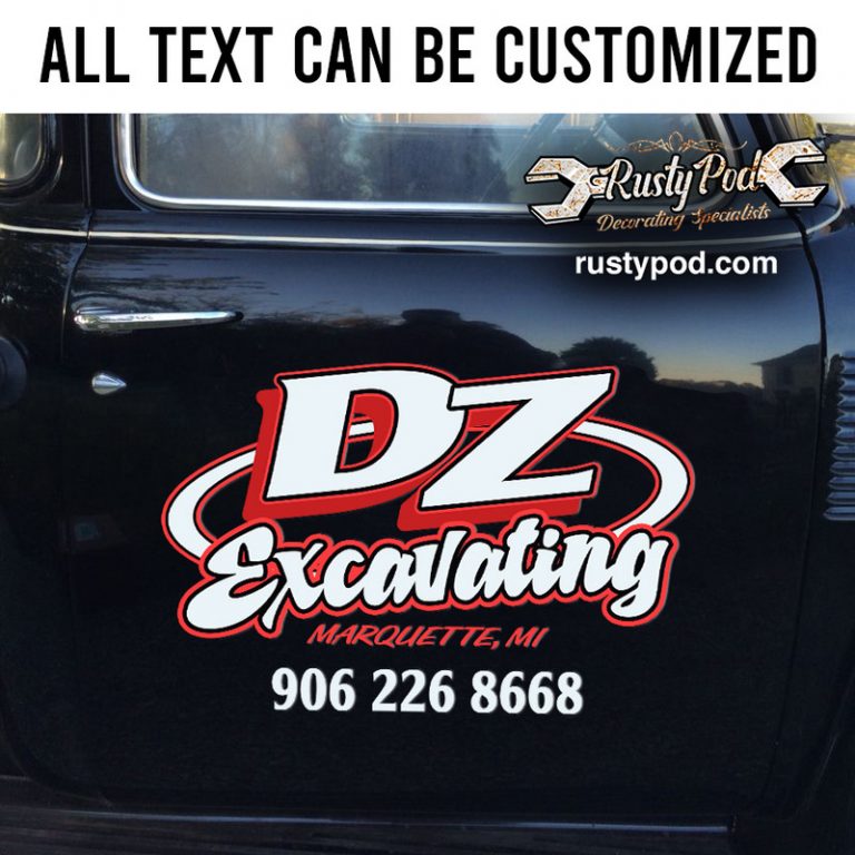 personalized excavating truck graphics vinyl sticker 10708 - Rustypod Store