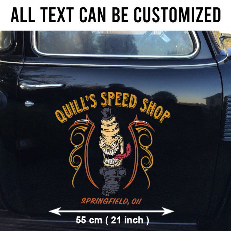 personalized pinstriping spark plug lettering vinyl sticker 10725 ...