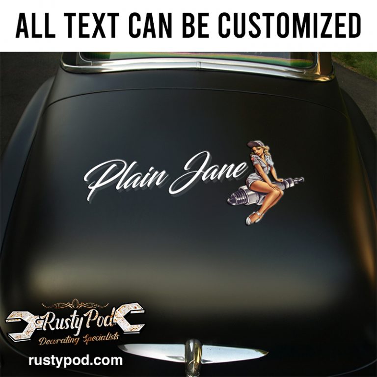personalized pinup girl lettering vinyl sticker 10732 - Rustypod Store