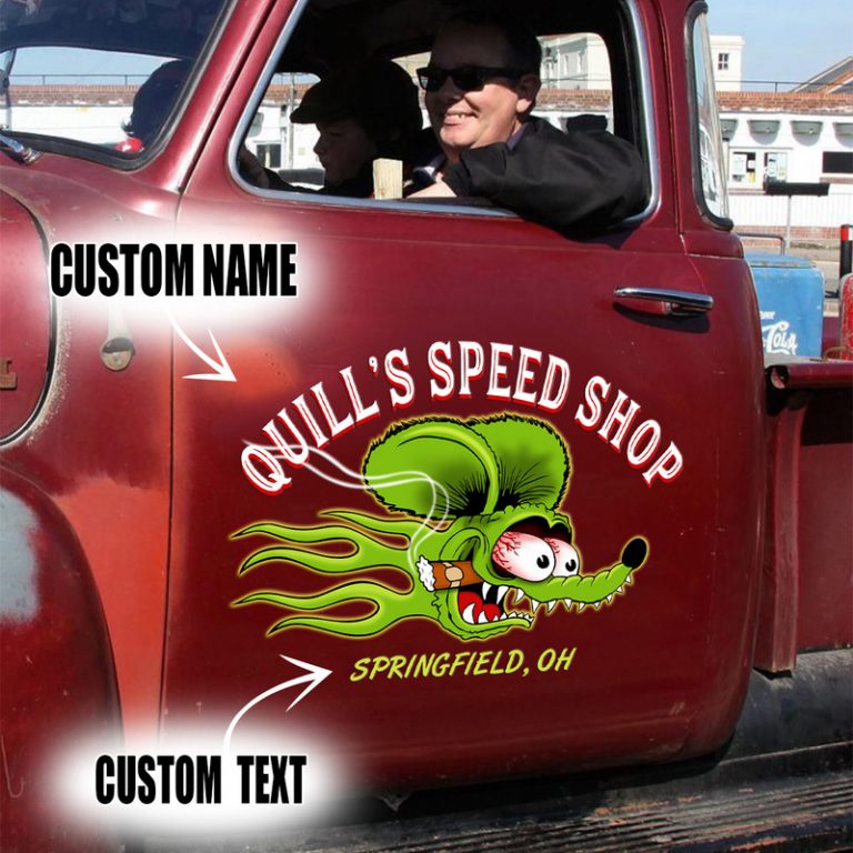 personalized rat fink lettering hot rod vinyl sticker 10738 - Rustypod ...