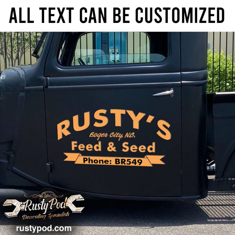 personalized ribbon lettering vinyl sticker 10759 - Rustypod Store