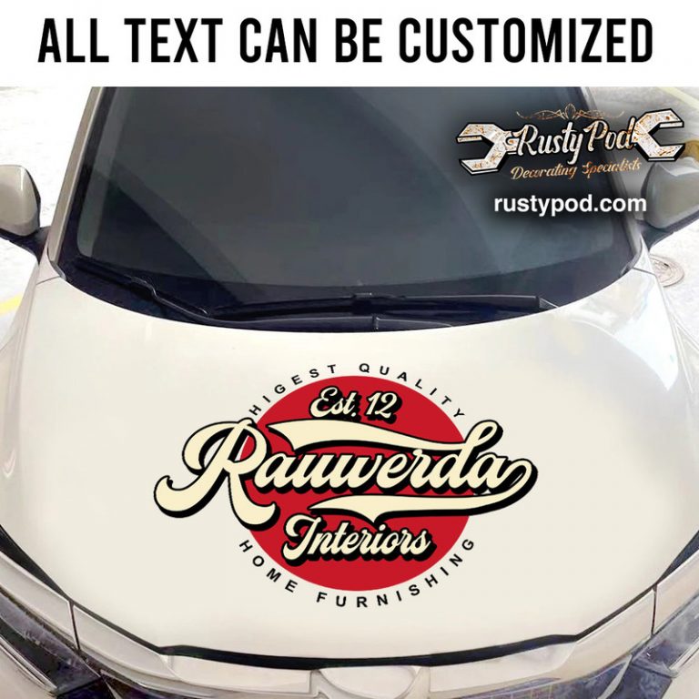 Personalized vintage garage lettering vinyl sticker 10778 - Rustypod Store