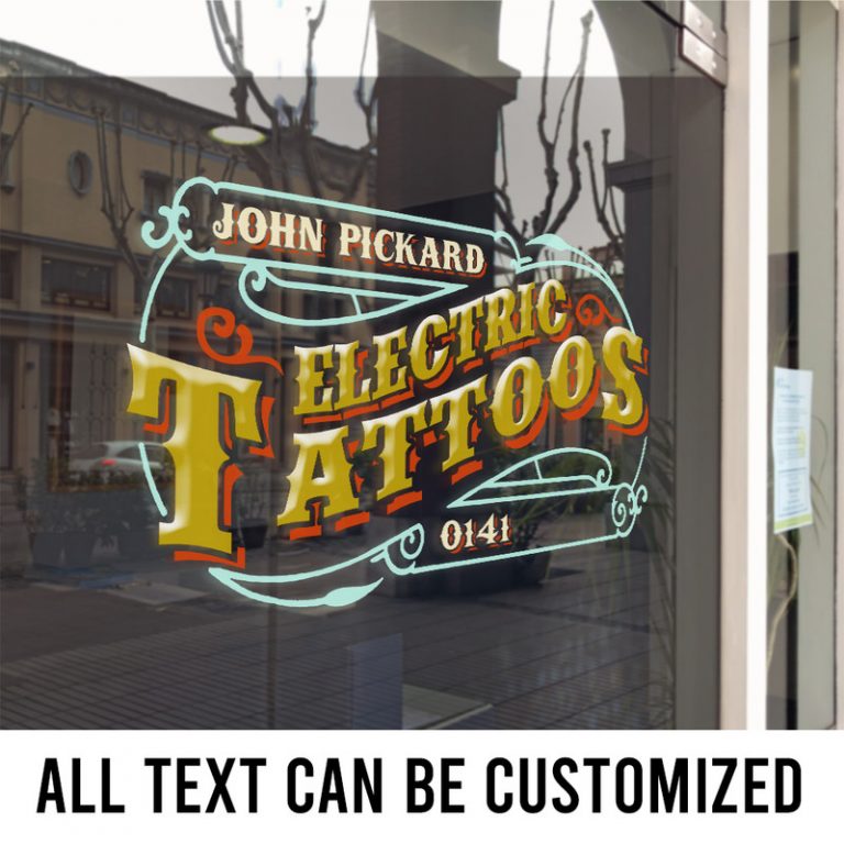Personalized electric tattoos sticker 10894 - Rustypod Store
