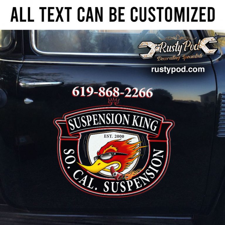 Personalized hot rod lettering sticker 10906 - Rustypod Store