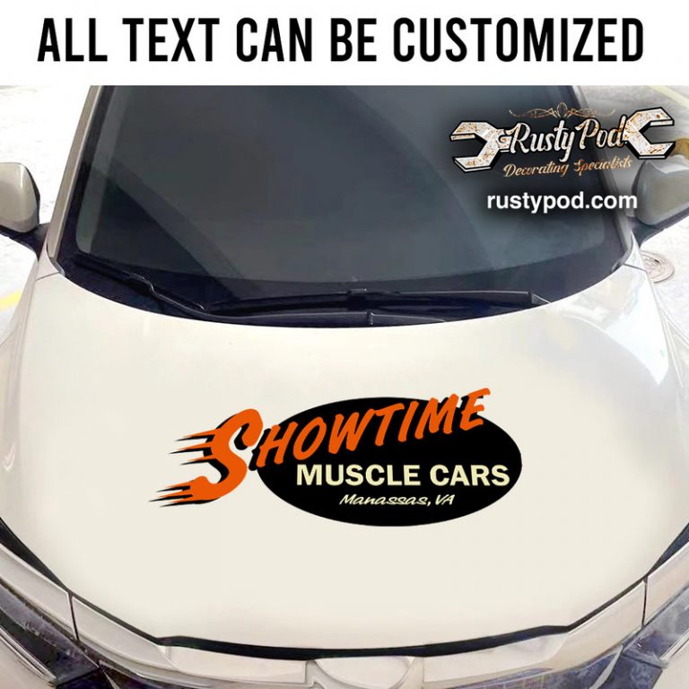 Personalized muscle car garage lettering sticker 10955 - Rustypod Store