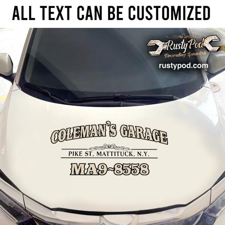 personalized pinstriping garage sticker 11012 - Rustypod Store