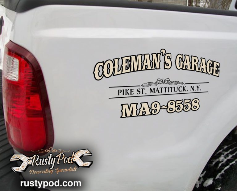 personalized pinstriping garage sticker 11012 - Rustypod Store