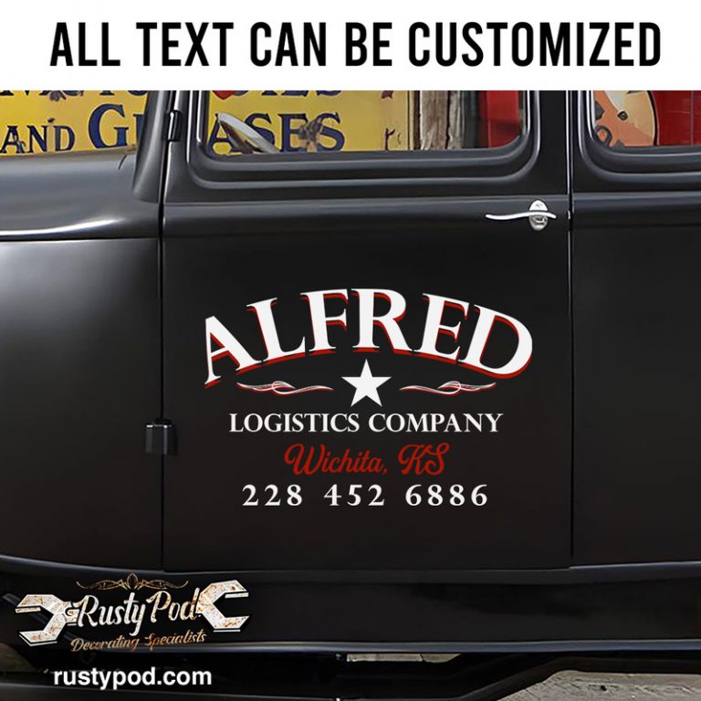 personalized company name logistic company lettering sticker 11091 ...