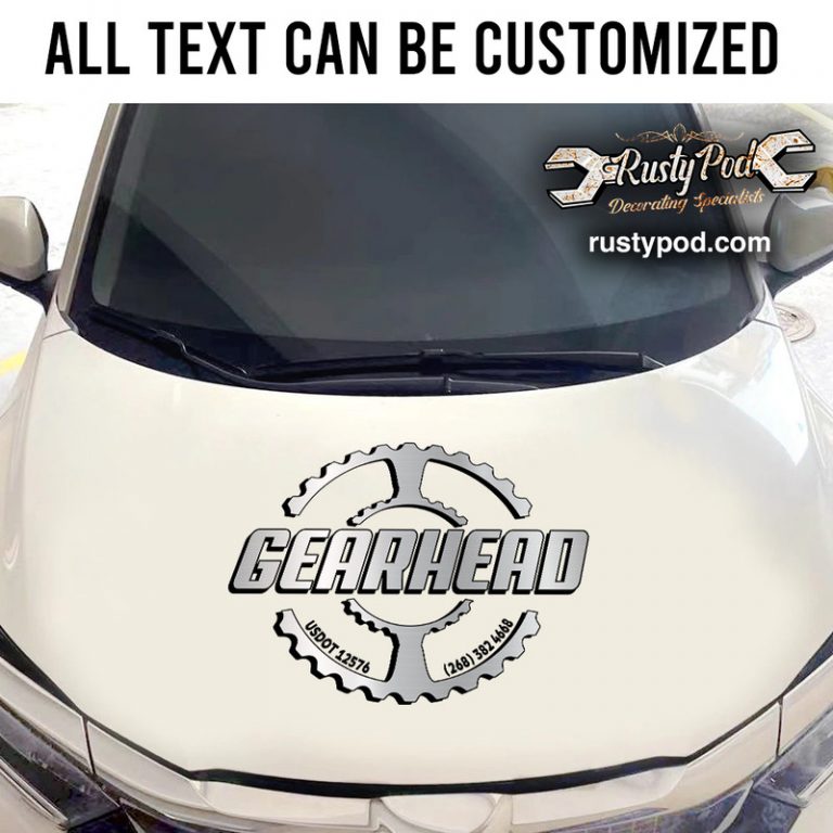 personalized gearhead garage sticker 11102 - Rustypod Store
