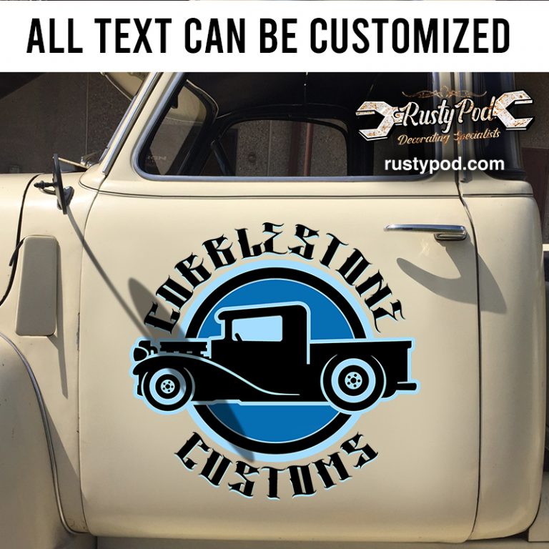 personalized kustom hand paint lettering sticker 11109 - Rustypod Store