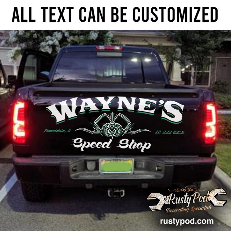 personalized V8 pinstriping lettering truck tailgate decals 11131 ...