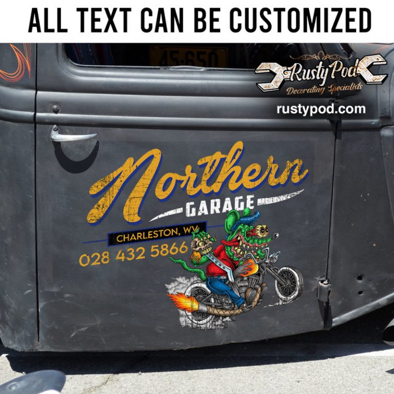 personalized Rat fink Motorcycle sticker 11210 - Rustypod Store