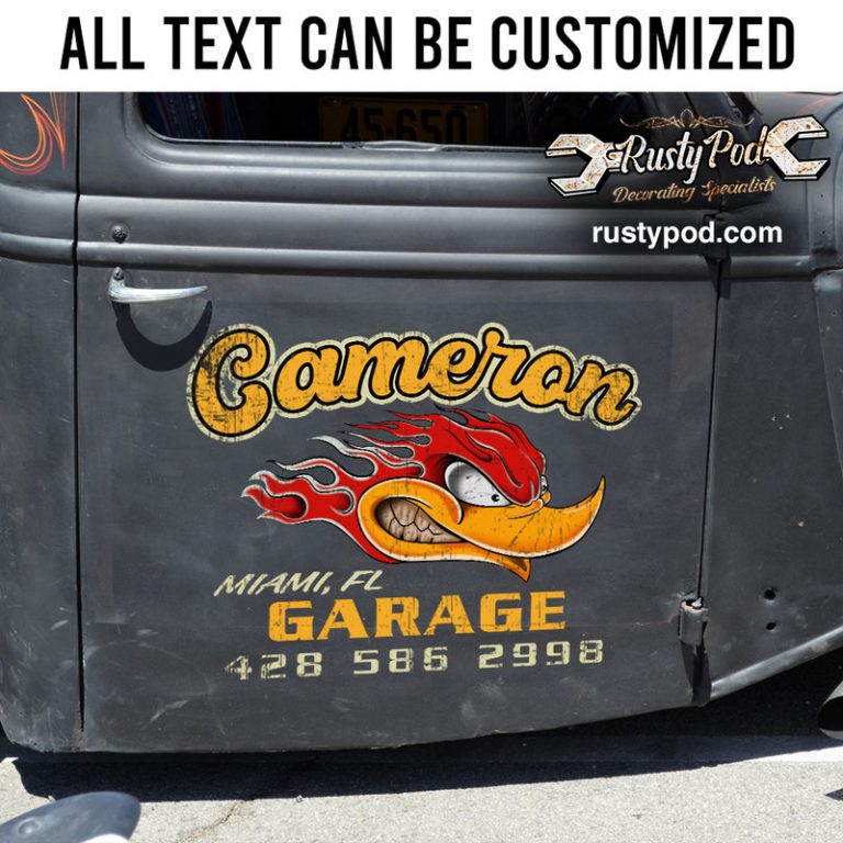 Personalized Woodpecker Drag racing sticker 11241 - Rustypod Store