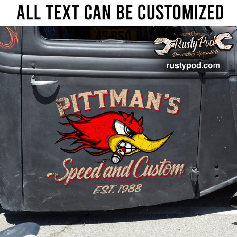 Personalized Old School Speed Mr Horsepower sticker 11258 - Rustypod Store