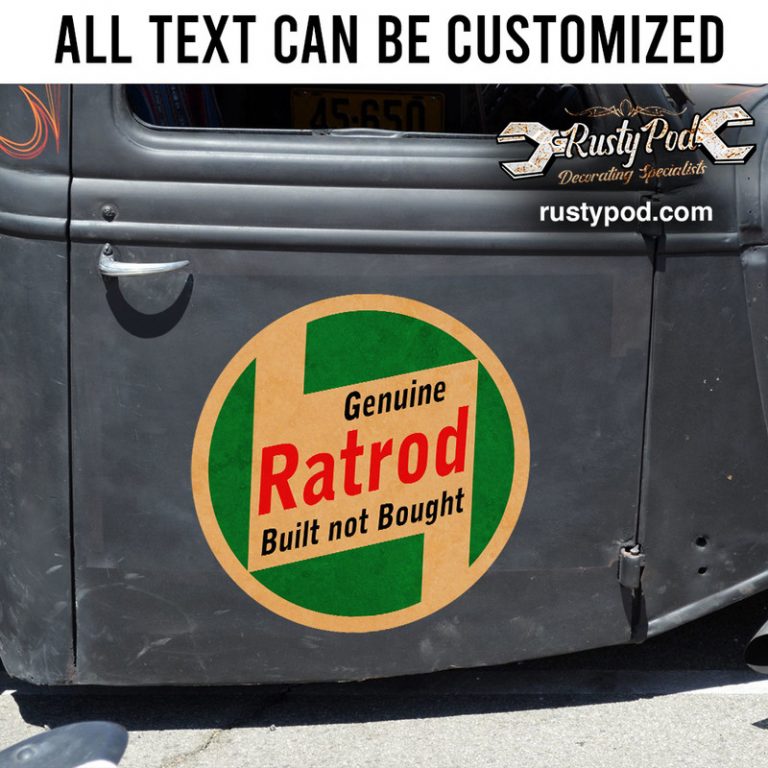 Personalized rat rod built not bought sticker 11380 - Rustypod Store
