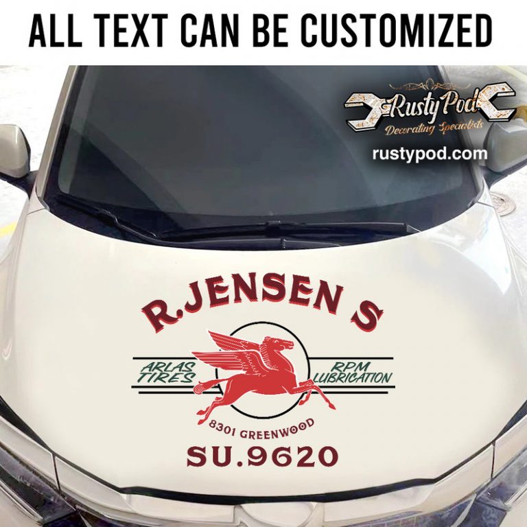 Personalized VINTAGE MOBIL GAS sticker 11383 - Rustypod Store