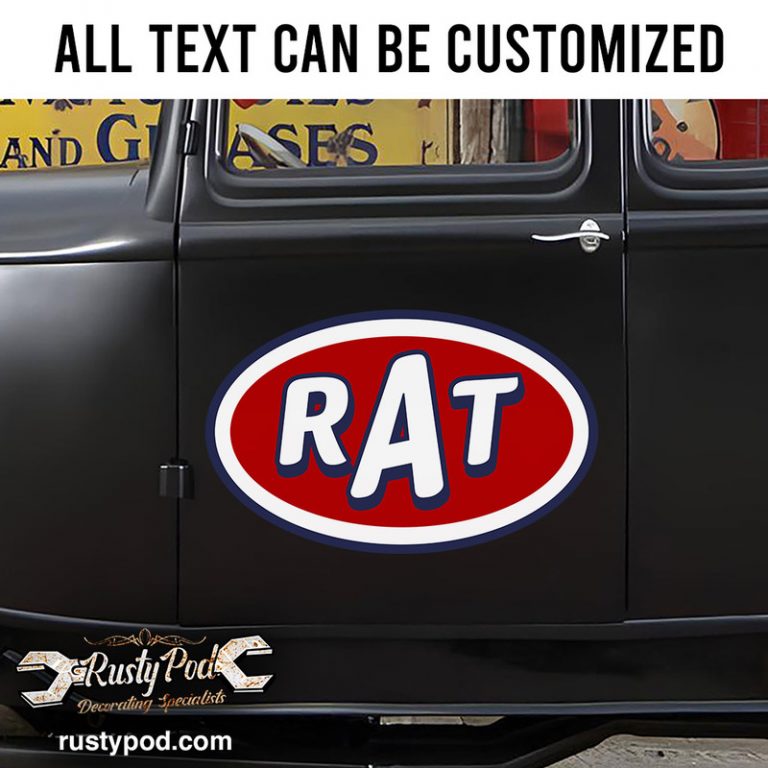 Personalized RAT ROD Hot Rod sticker 11387 - Rustypod Store