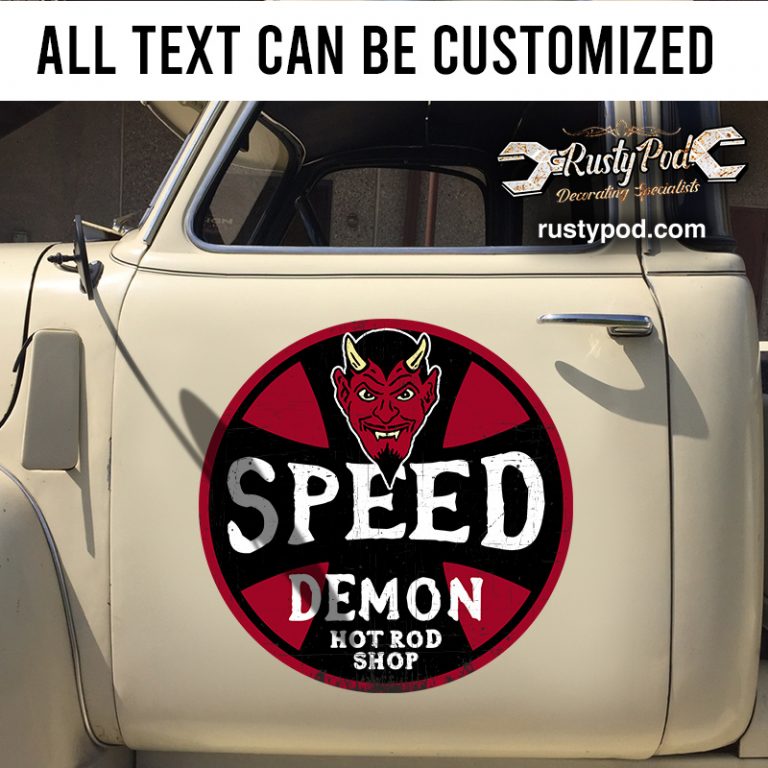 Personalized Speed Demon Decal Toolbox sticker 11401 - Rustypod Store