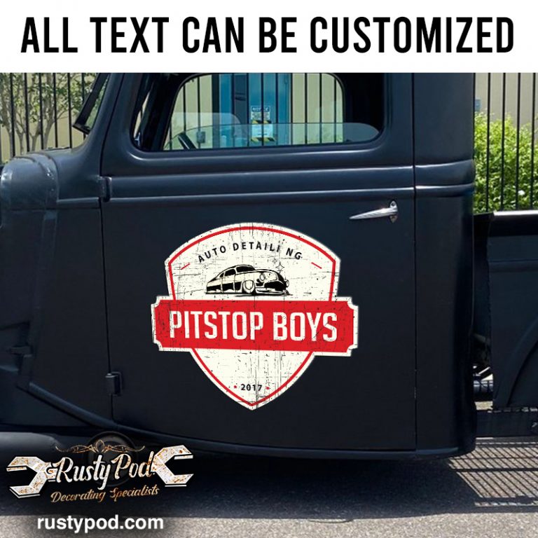 Personalized pitstop auto detailing sticker 11417 - Rustypod Store