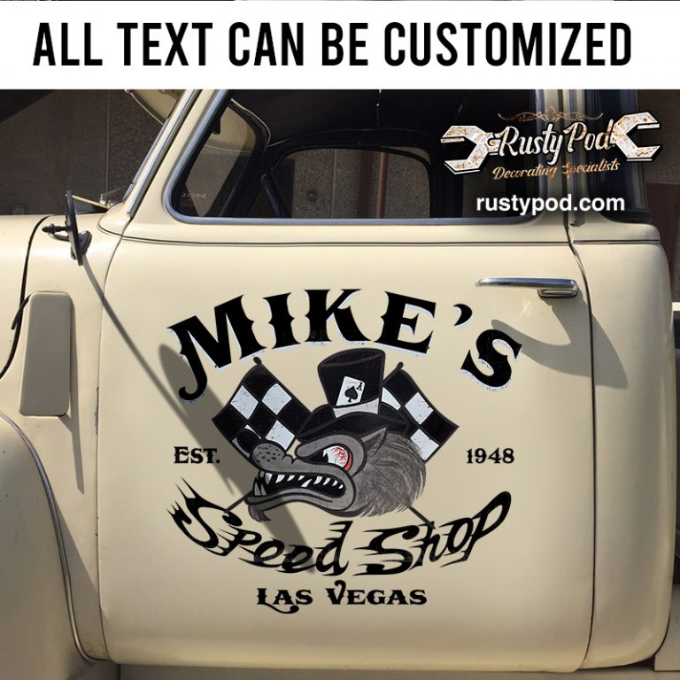 Personalized lone wolf lettering sticker 11418 - Rustypod Store