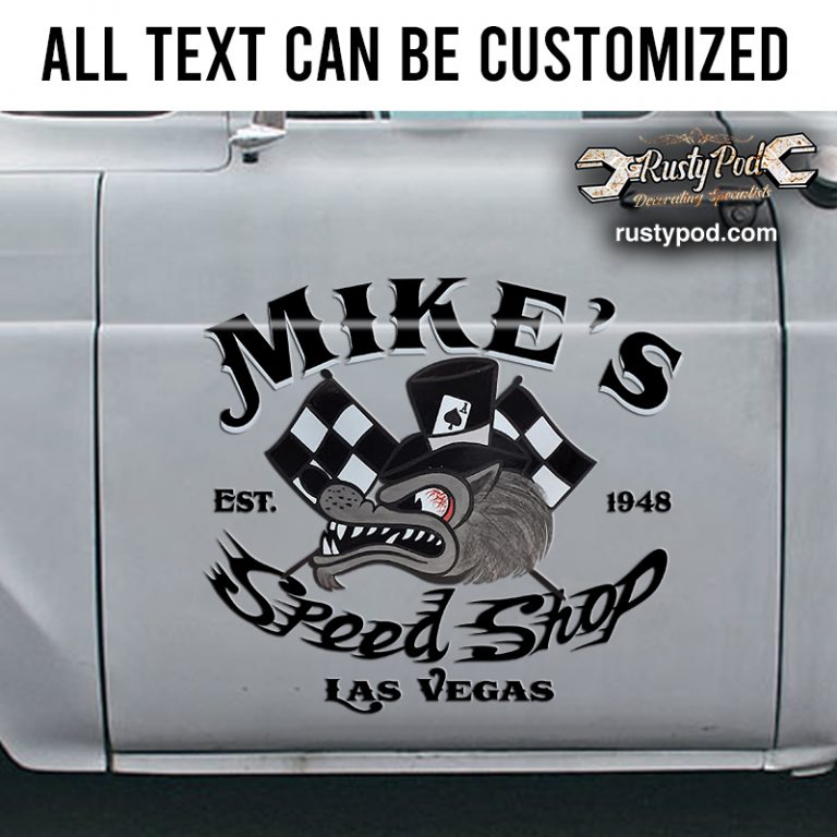Personalized lone wolf lettering sticker 11418 - Rustypod Store